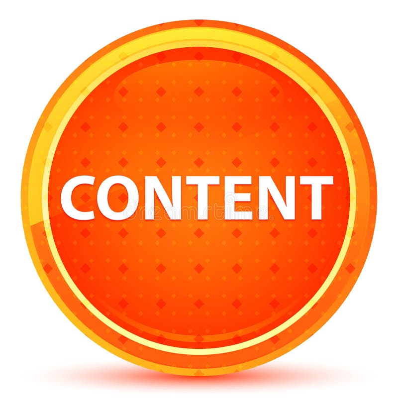 Content Natural Orange Round Button Stock Illustration - Illustration ...