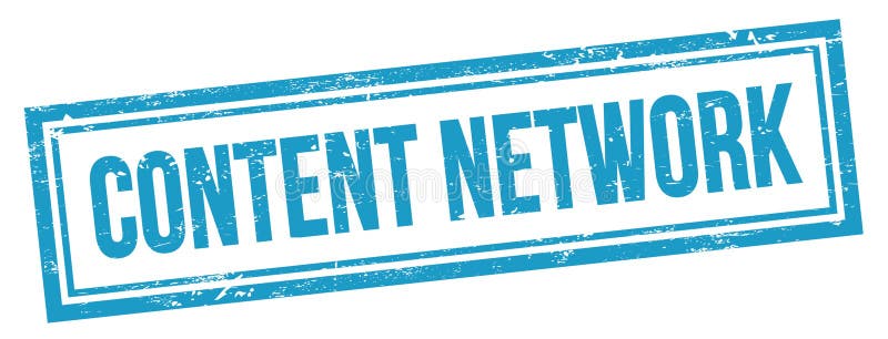 CONTENT NETWORK Text on Blue Grungy Vintage Stamp Stock Illustration ...
