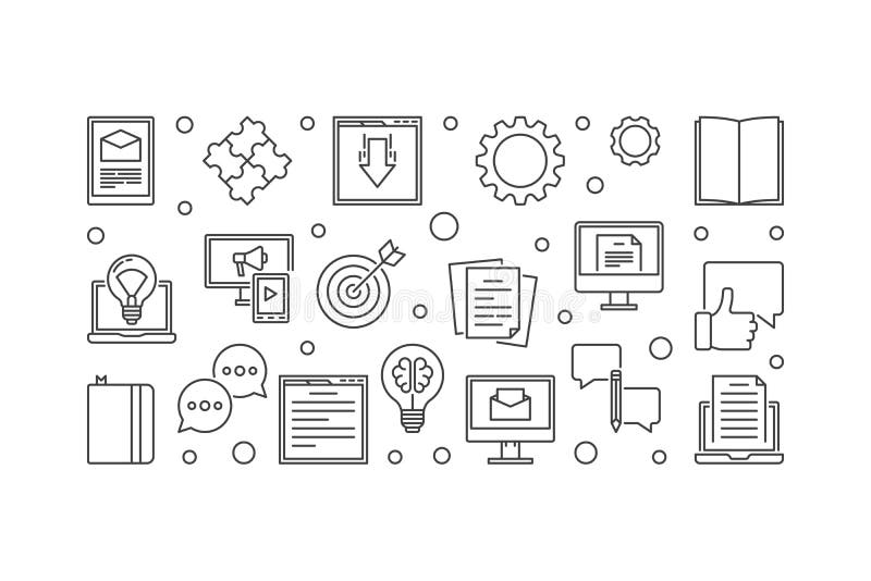 Content Outline Vector Horizontal Banner or Illustration Stock Vector ...