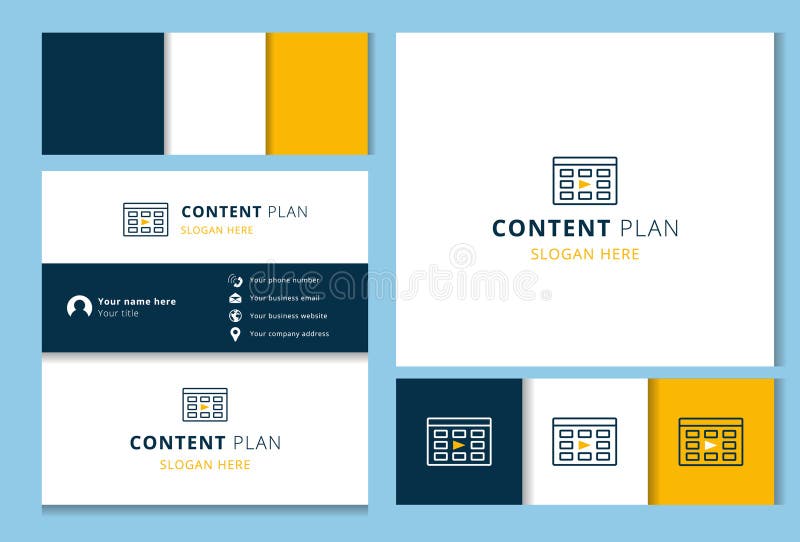 Content Plan Logo Design with Editable Slogan. Branding Book and ...
