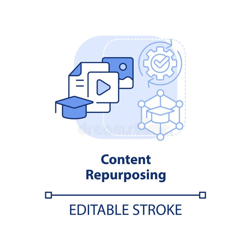 Content Repurposing Light Blue Concept Icon Stock Vector - Illustration ...