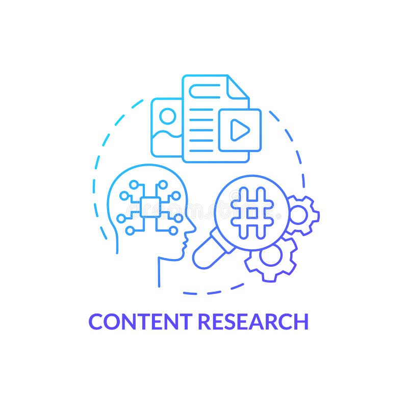 Content Research Blue Gradient Concept Icon Stock Vector - Illustration ...
