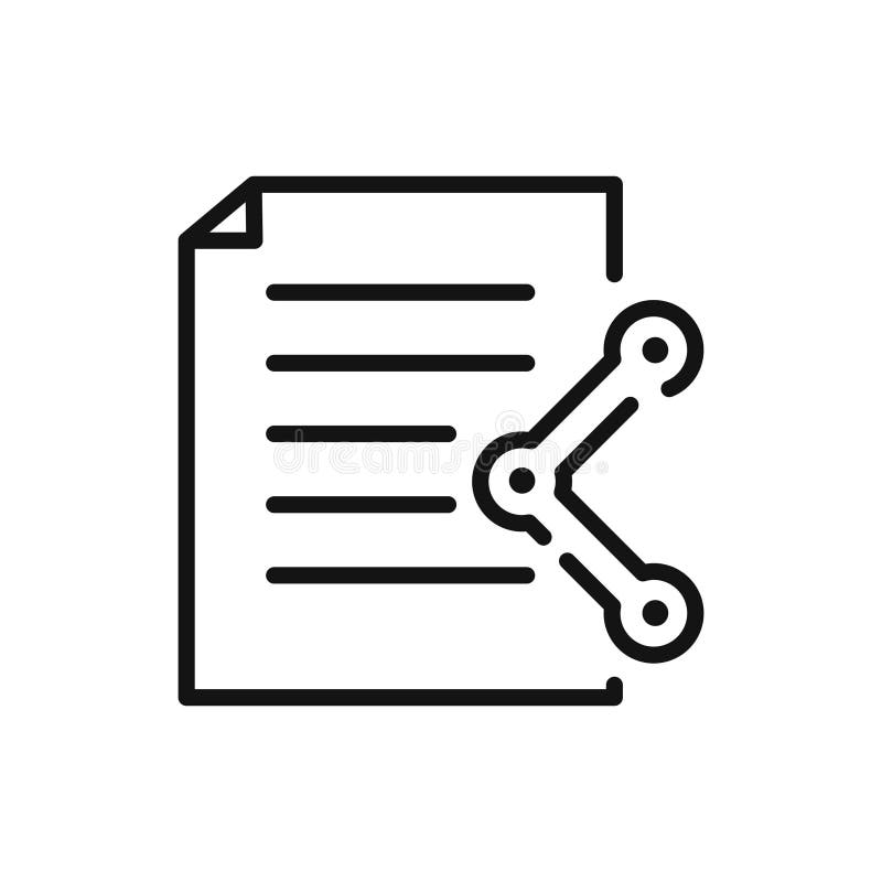 Content Sharing Icon Black and White Illustration Stock Vector ...