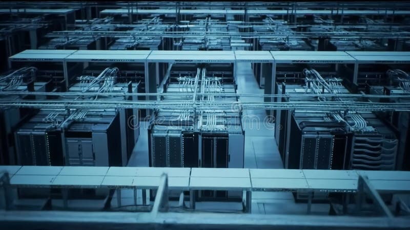 Exploring Advanced Data Center Technology in a High-tech Facility Stock ...