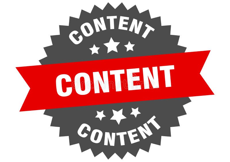 Content stock vector. Illustration of gray, button, badge - 160546415