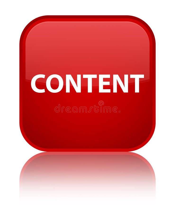 Content Special Red Square Button Stock Illustration - Illustration of ...