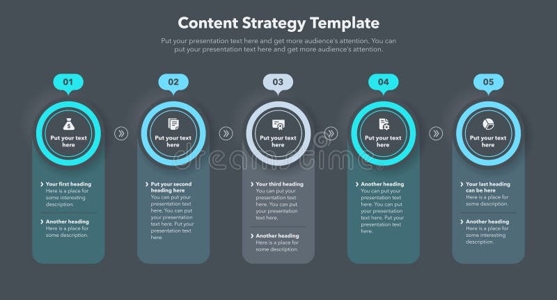Content Strategy Template with Five Stages and Place for Your Content ...