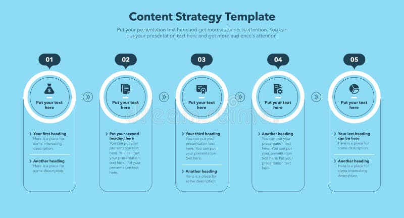 Content Strategy Template with Five Stages and Place for Your Content ...