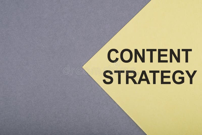 CONTENT STRATEGY - Text on Gray-yellow Background Stock Image - Image ...