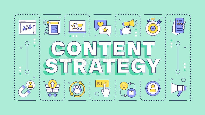 Content Strategy Turquoise Word Concept Stock Vector - Illustration of ...