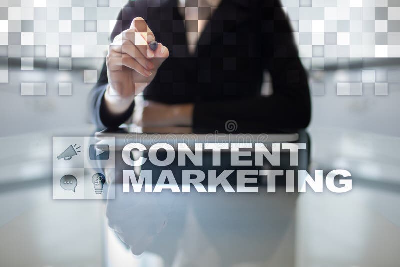 Content Text on Virtual Screen. Business Technology and Internet ...