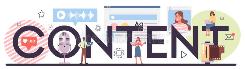 Content Typographic Header. Idea of Digital Strategy and Content Stock ...