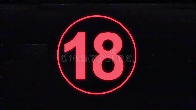 18 Content Warning in VHS Retro Look Stock Video - Video of marquee ...