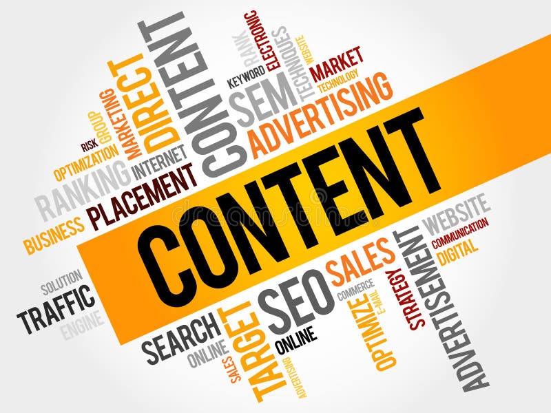 CONTENT word cloud stock illustration. Illustration of data - 200026922