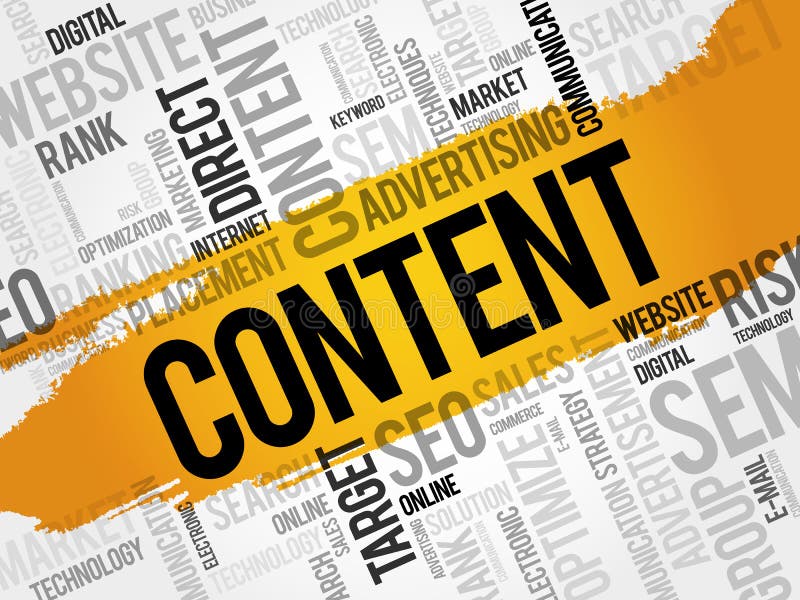 CONTENT word cloud stock illustration. Illustration of plan - 202205123