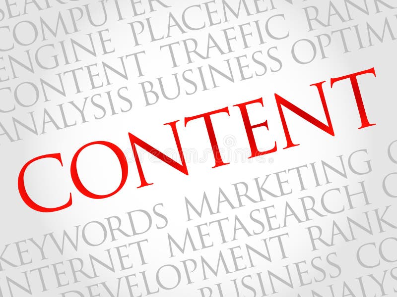 CONTENT word cloud stock illustration. Illustration of information ...