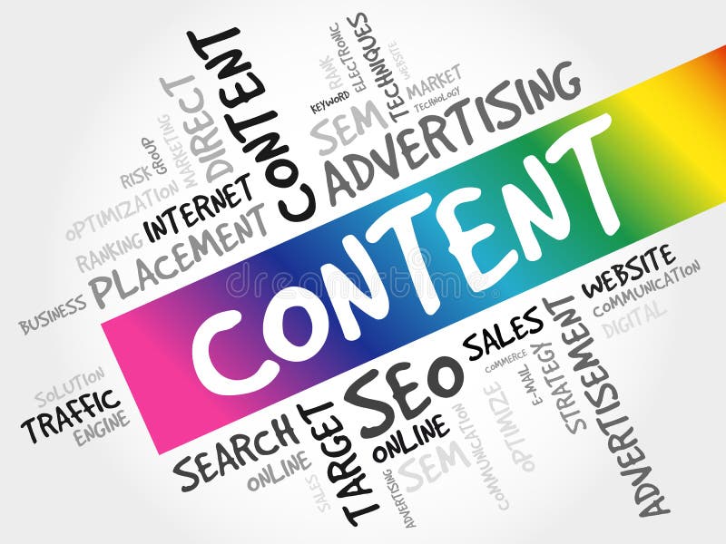 Content word cloud concept stock illustration. Illustration of database ...