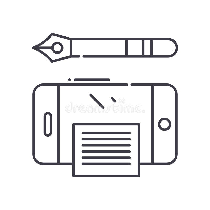 Content Writer Icon, Linear Isolated Illustration, Thin Line Vector ...