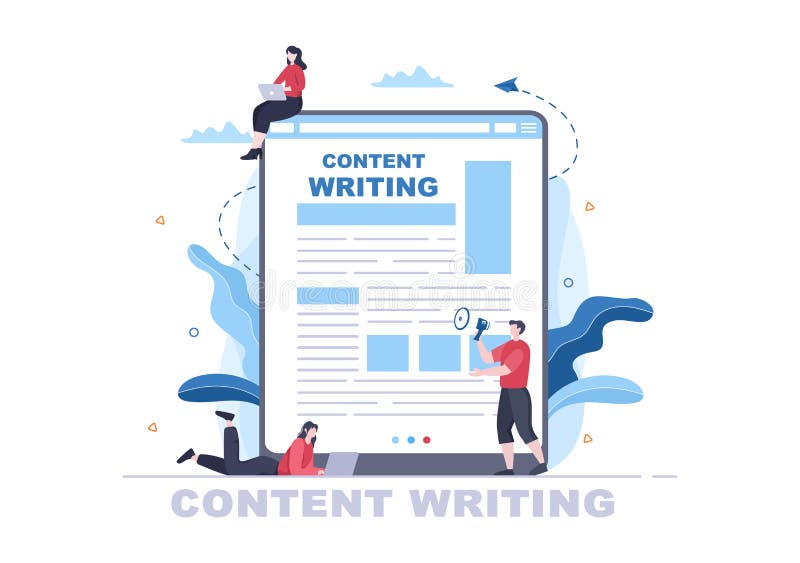 Content Writer or Journalist Background Vector Illustration for Copy ...