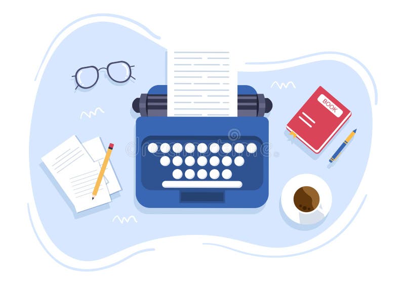 Content Writer or Journalist Background Vector Illustration for Copy ...