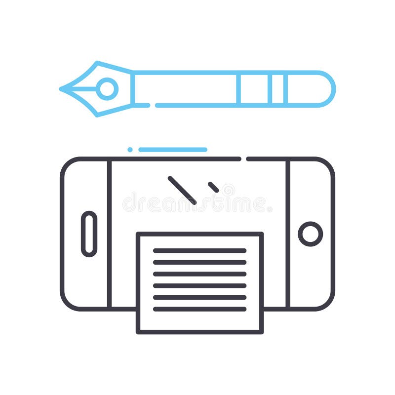 Content Writer Line Icon, Outline Symbol, Vector Illustration, Concept ...