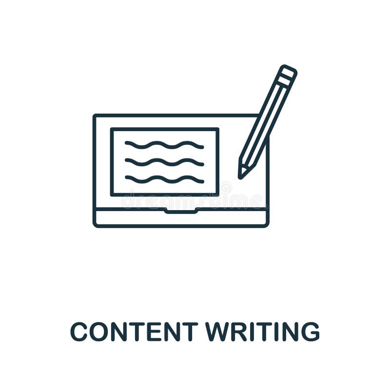 Content Writing Icon Outline Style. Thin Line Creative Content Writing ...