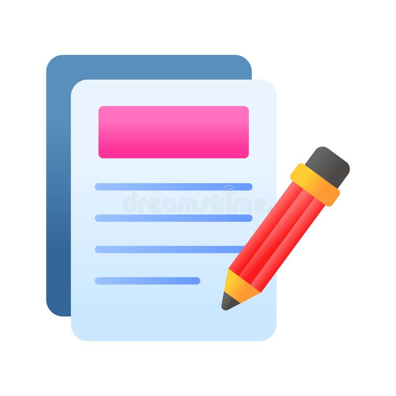 Content Writing Icon, a Pencil with Notepad, Symbolizes Creating ...