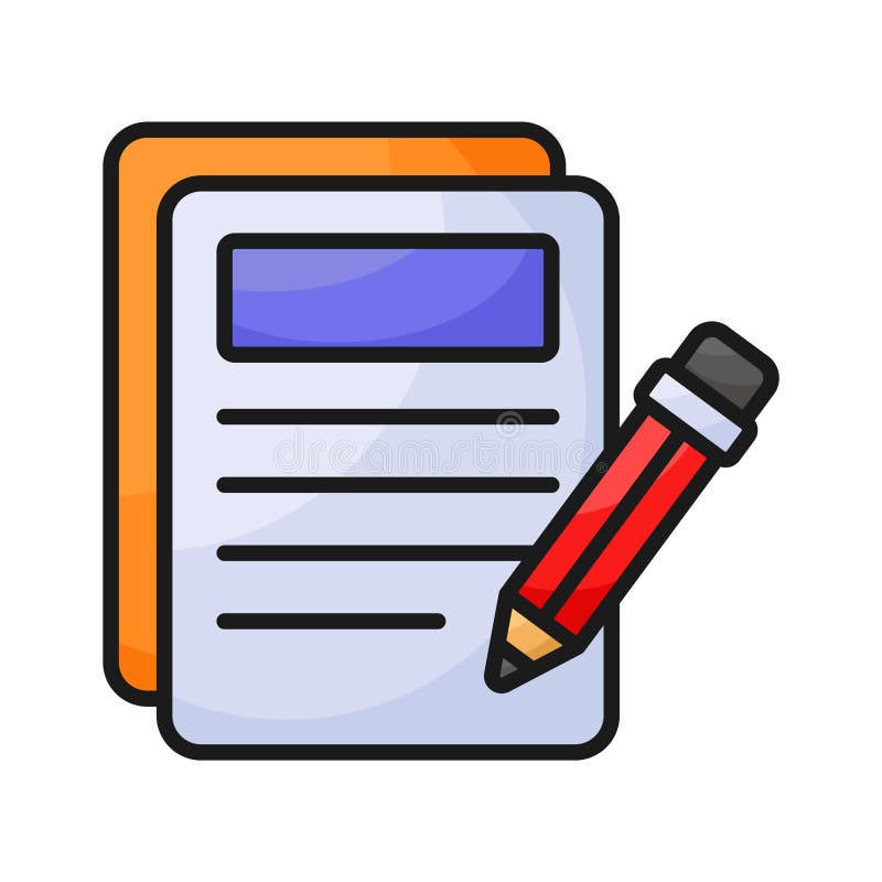 Content Writing Icon, a Pencil with Notepad, Symbolizes Creating ...