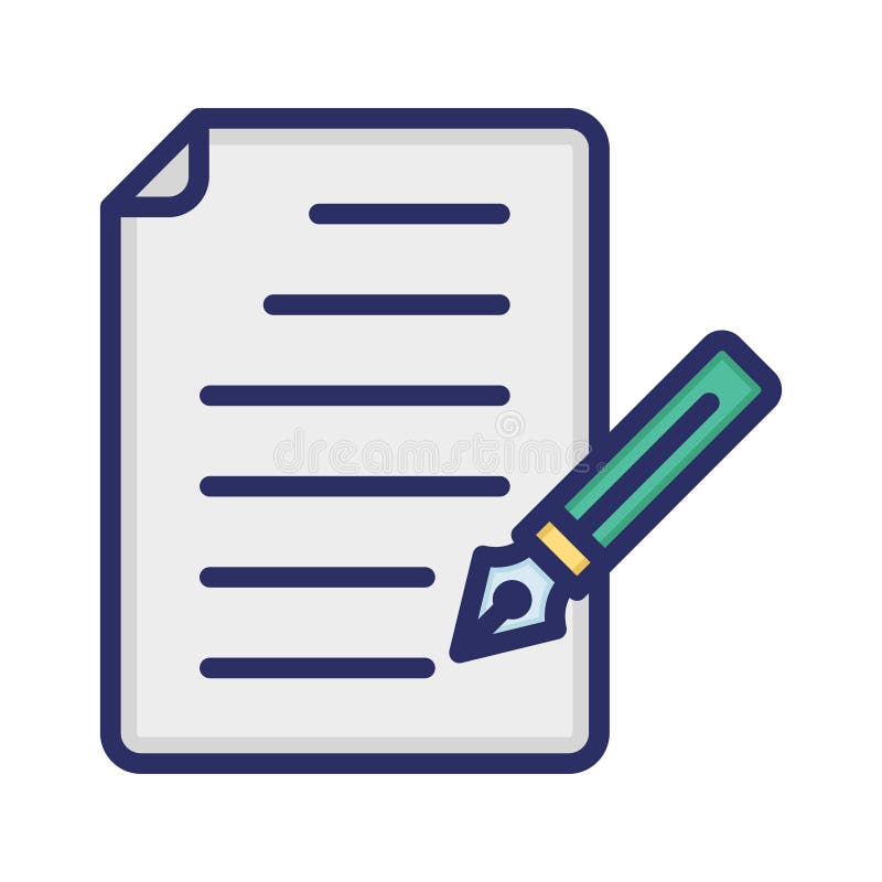 Content Writing, Paper, Pen, Content Fully Editable Vector Icons Stock ...