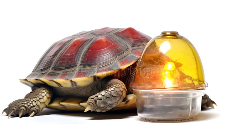 A Contented Turtle Basking Under a Heat Lamp Stock Illustration ...