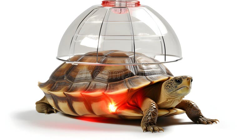A Contented Turtle Basking Under a Heat Lamp Stock Illustration ...