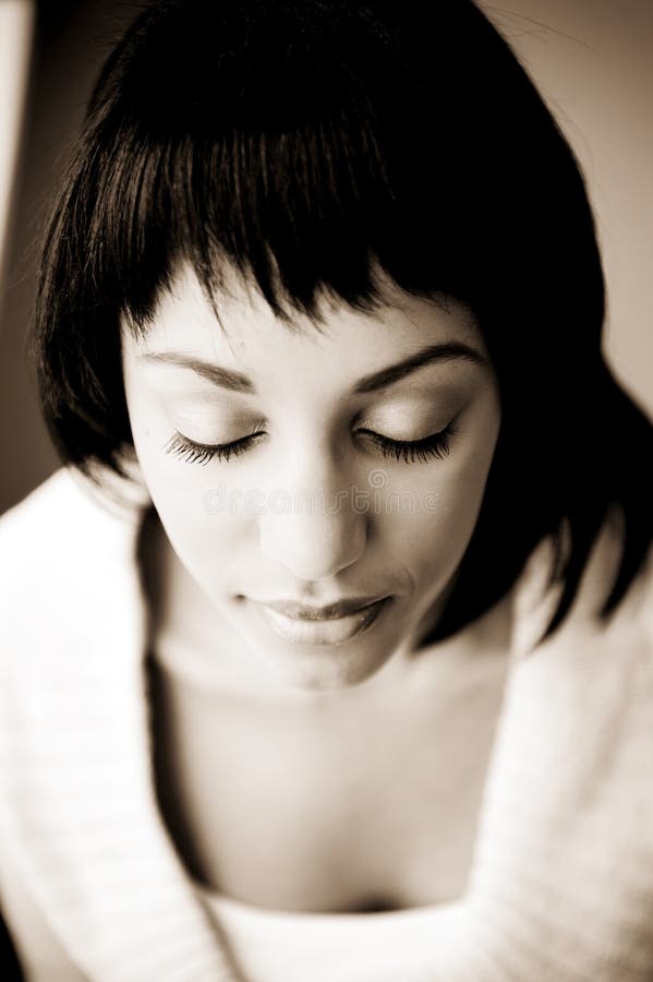 Contented woman stock photo. Image of eyes, race, attractive - 21548356