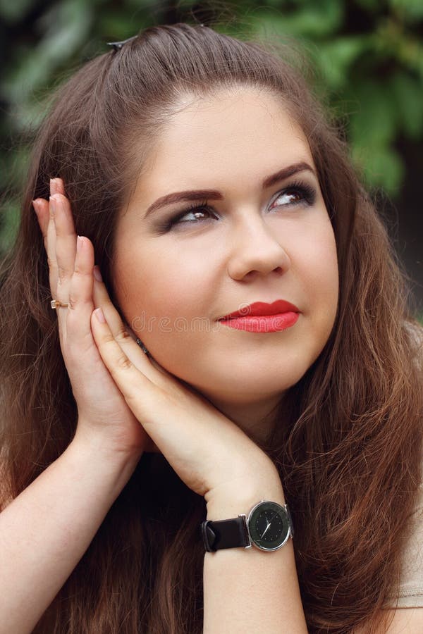 Contented woman stock image. Image of casual, caucasian - 45181121