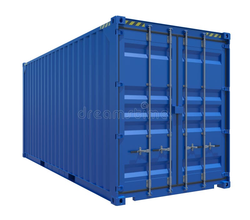 Contentor azul foto de stock. Imagem de pesado, terminal - 79961676