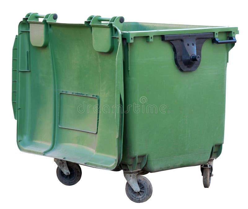 Contentor De Lixo Verde Em Branco Imagem de Stock - Imagem de caixa ...