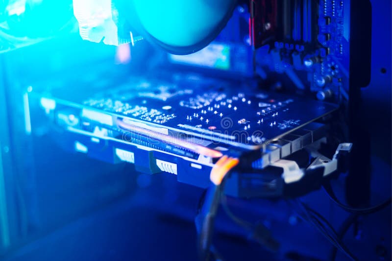 The Contents of the Computer Inside, Illuminated a Bright Blue Light ...