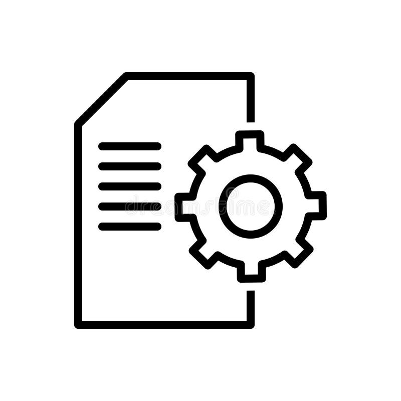 Black Line Icon for Contents, Management and Database Stock Vector ...