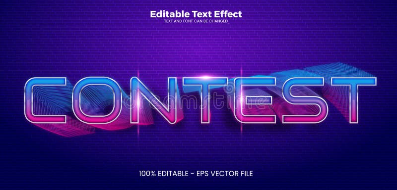 Contest Editable Text Effect in Modern Trend Style Stock Vector ...