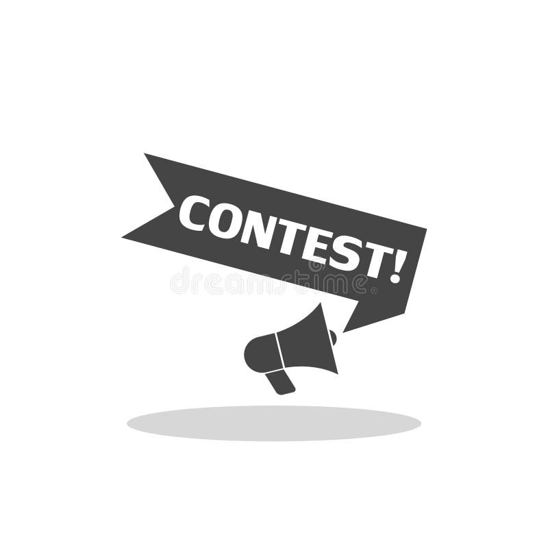 Contest Speech Bubble Icon with Shadow Stock Illustration ...