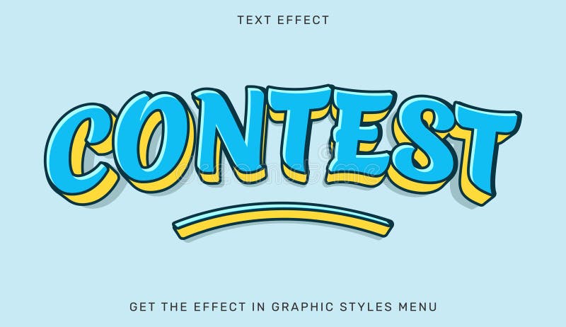 Contest Text Effect Template in 3d Style Stock Vector - Illustration of ...