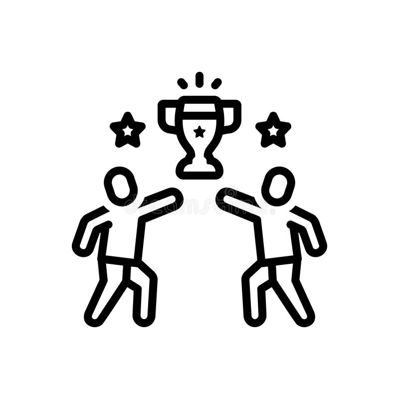 Black Line Icon for Contestant, Competitor and Trophy Stock Vector ...