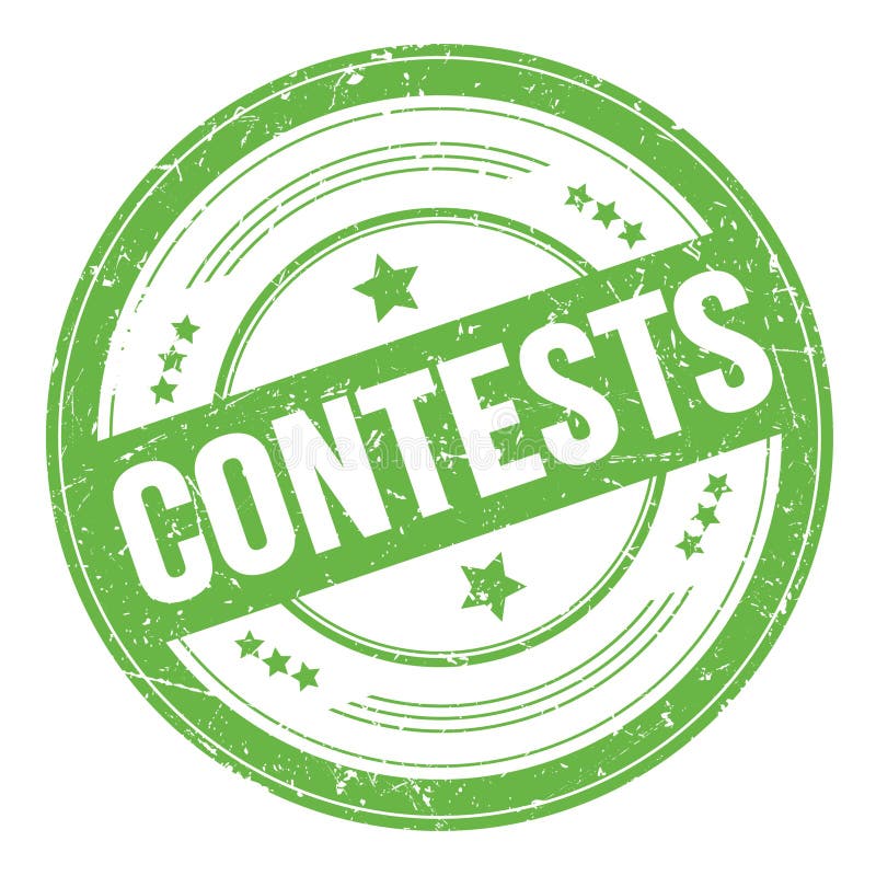 CONTESTS Text on Green Round Grungy Stamp Stock Illustration ...