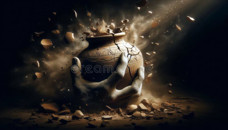 Breaking clay jars stock illustration. Illustration of persistent ...