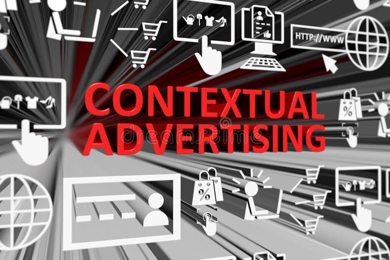 CONTEXTUAL ADVERTISING Concept Blurred Background Stock Illustration ...