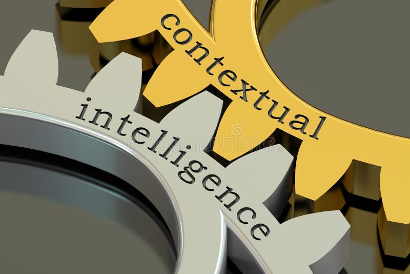 Contextual Intelligence Concept On The Gearwheels, 3D Rendering Stock ... Contextual Intelligence Concept On The Gearwheels, 3D Rendering Stock ...