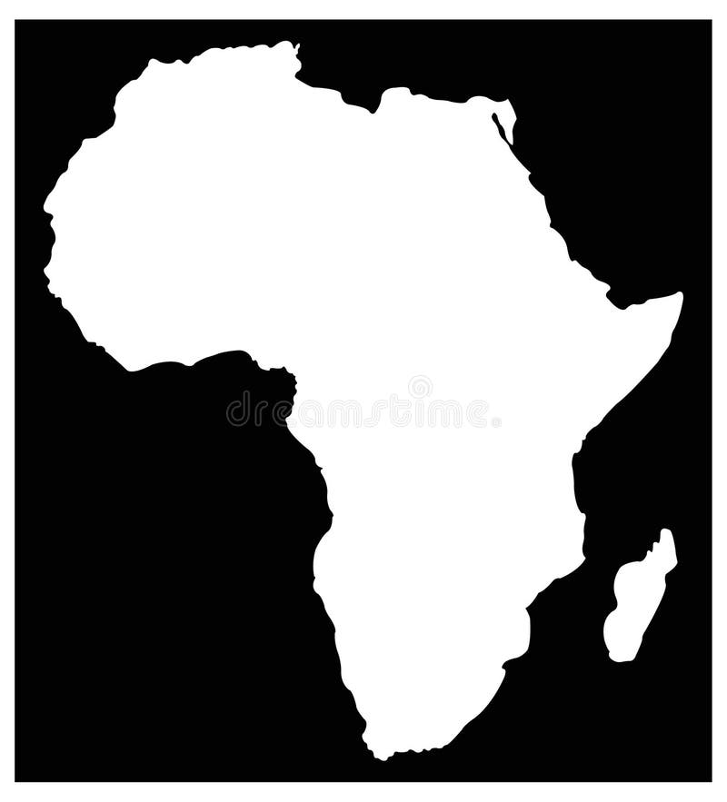 Continent Africa map stock vector. Illustration of contour - 130660967