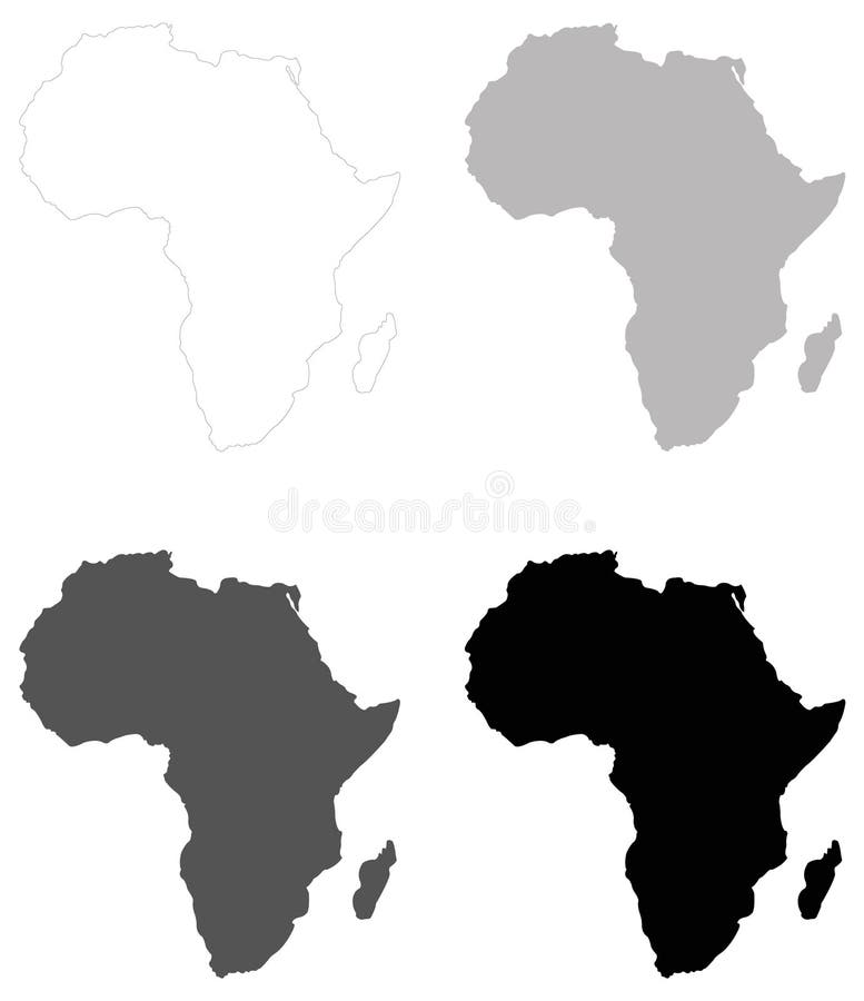 Continent Africa map stock vector. Illustration of contour - 130660967