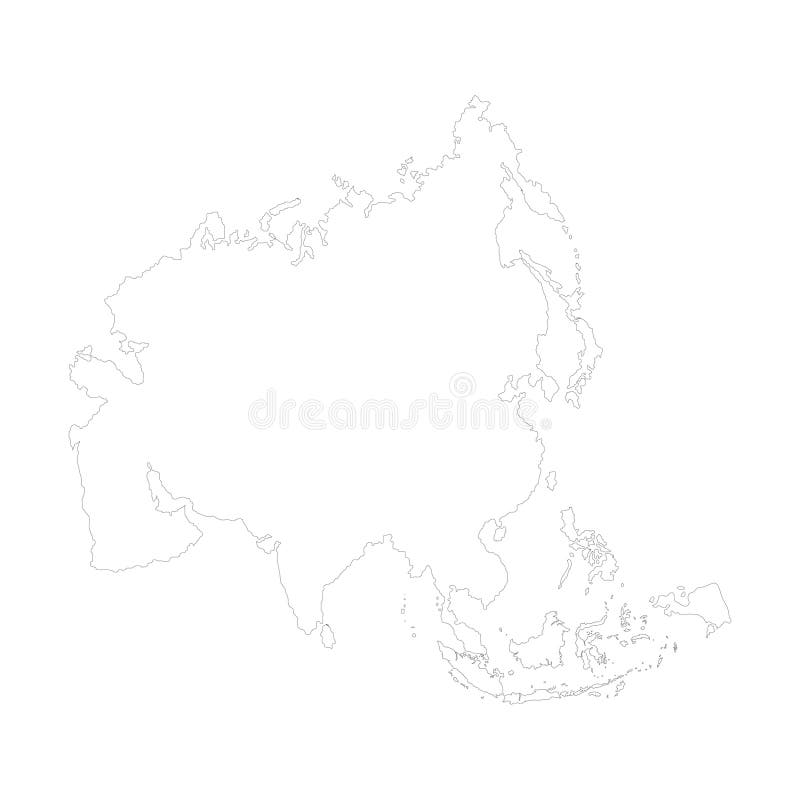 Continent Asia. White Background. Vector Illustration Stock Vector ...