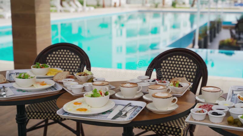 Continental Breakfast Array Served Poolside at a Luxury Hotel ...