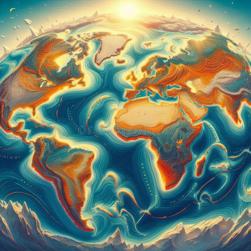 Continental Drift Animated Map Showing the Movement of Tectonic Stock ...